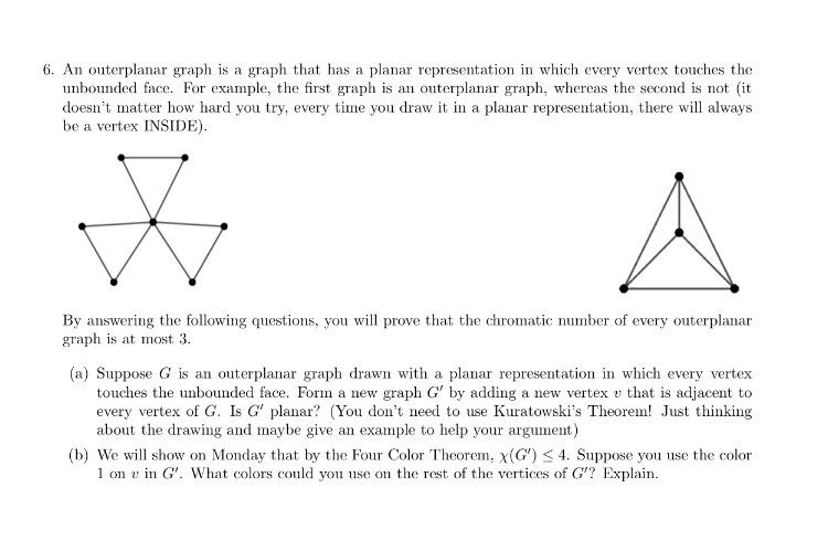 6 An Outerplanar Graph Is A Graph That Has A Planar