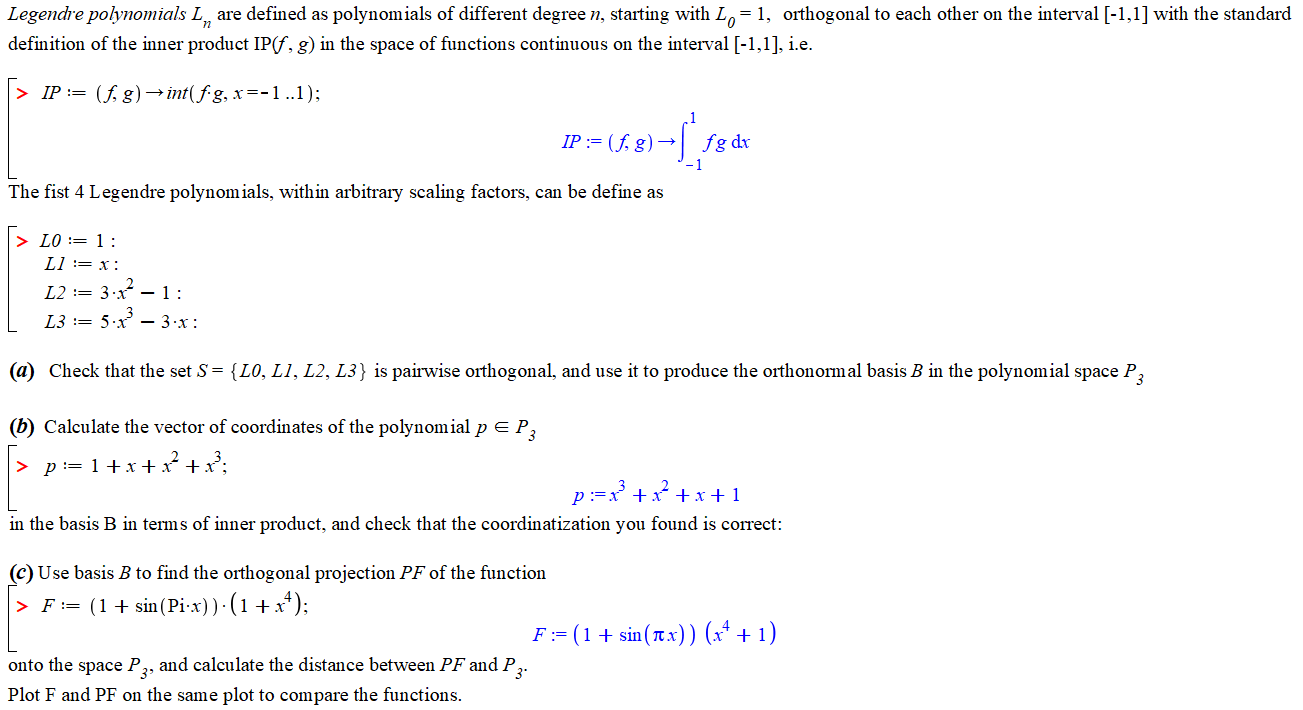 Solved Legendre polynomials I, are defined as polynomials of | Chegg.com
