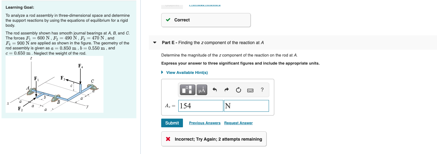 Solved Learning Goal: To analyze a rod assembly in | Chegg.com