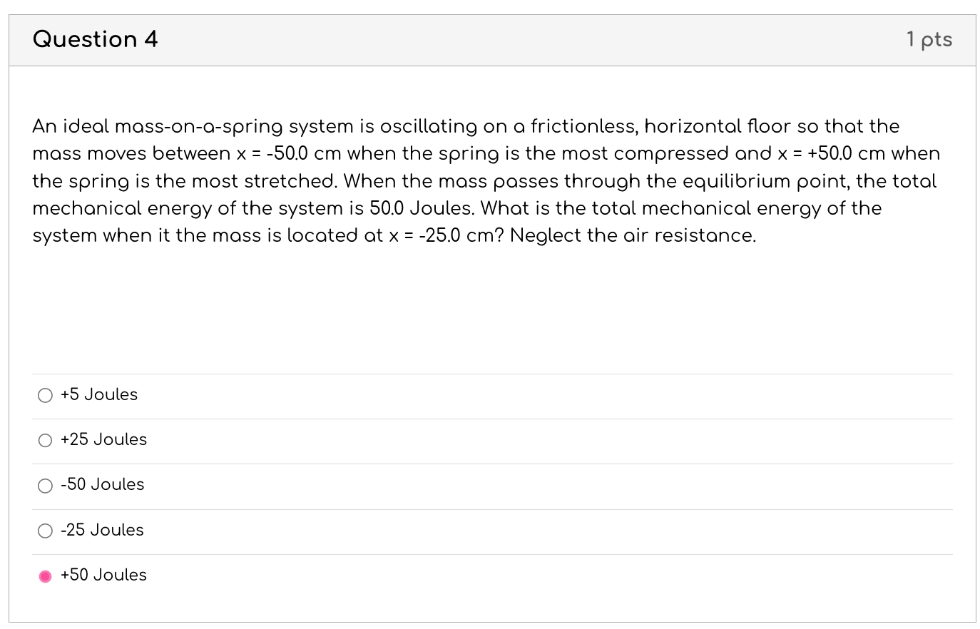 Solved Question 4An ideal mass-on-a-spring system is | Chegg.com