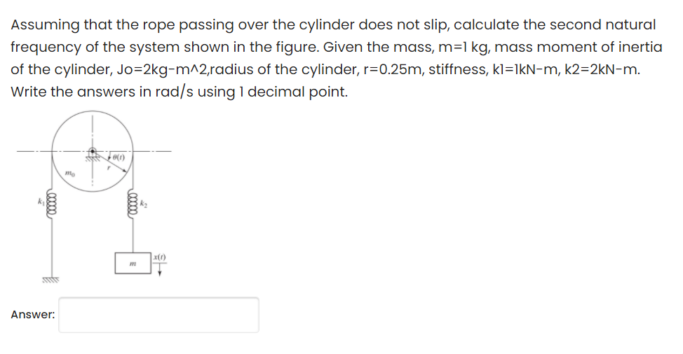 Solved Assuming that the rope passing over the cylinder does | Chegg.com