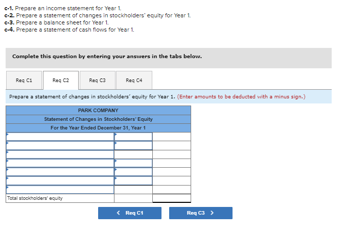 Solved c-1. Prepare an income statement for Year 1. c-2. | Chegg.com