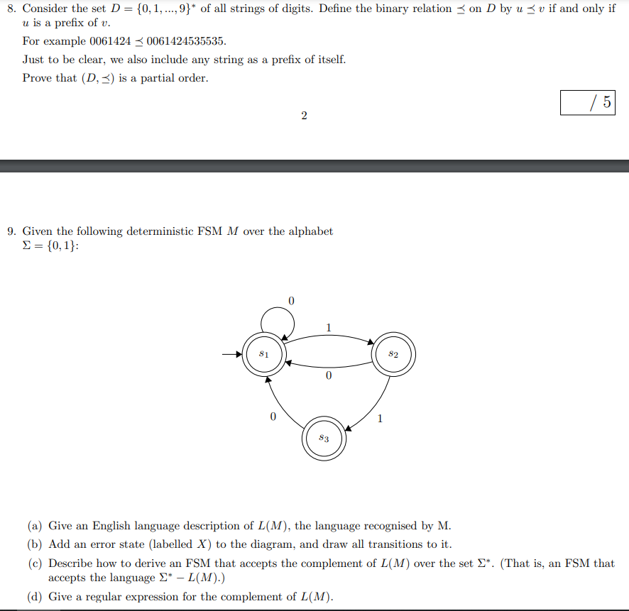 Solved 8. Consider the set D={0,1,…,9}∗ of all strings of | Chegg.com