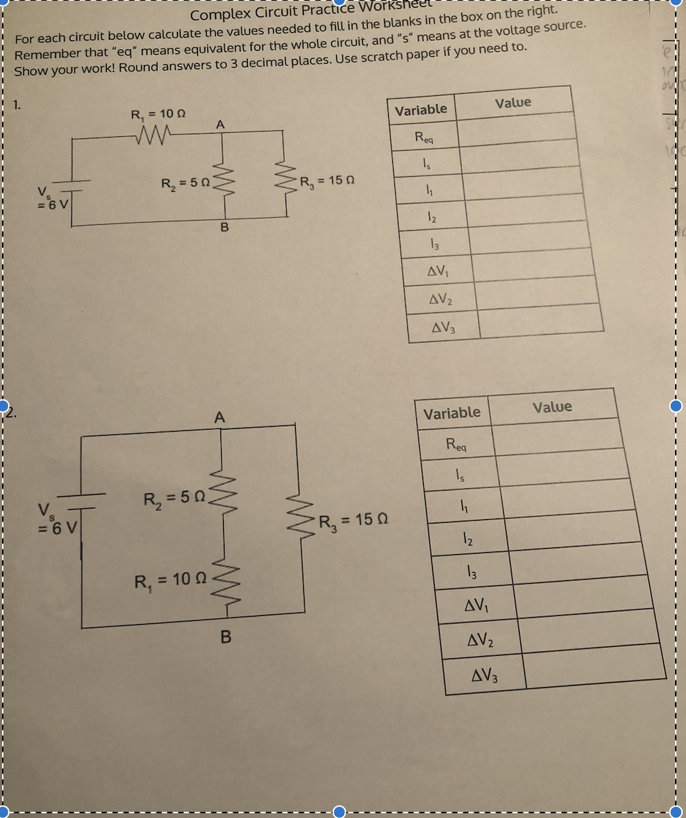 Solved Complex Circuit Practice Works For each circuit below | Chegg.com