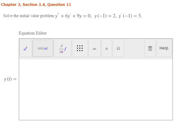 Solved Chapter 3, Section 3.4, Question 11 Solve the initial | Chegg.com