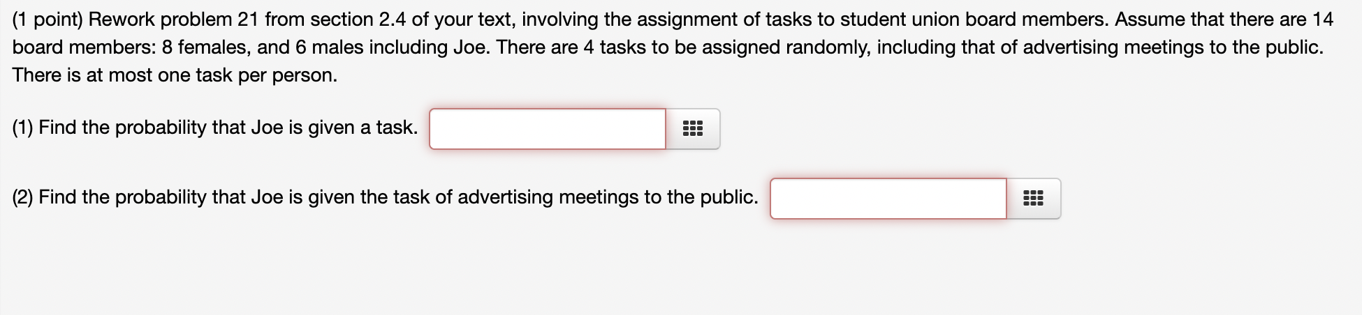 Solved (1 point) Rework problem 21 from section 2.4 of your | Chegg.com