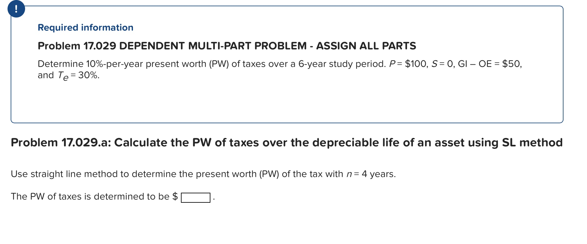 Required information Problem 17.029 DEPENDENT | Chegg.com