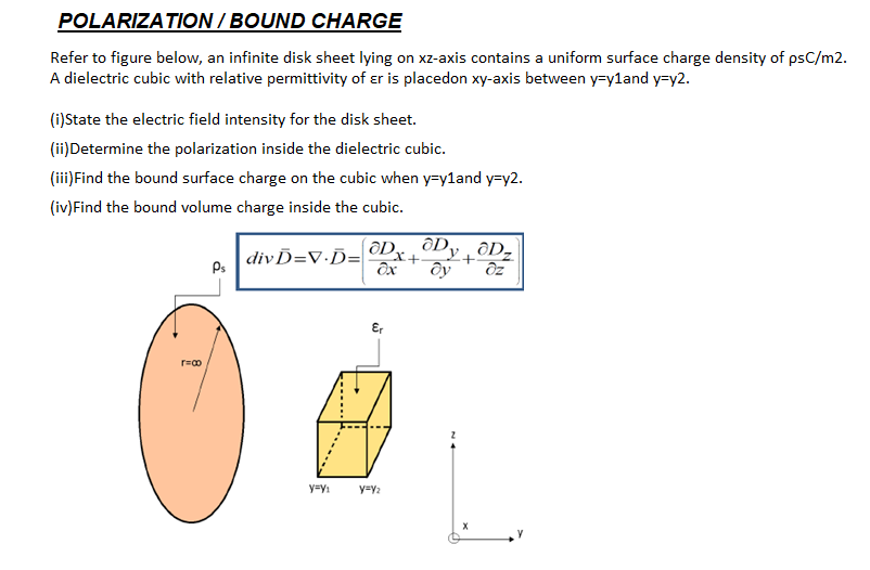 Solved POLARIZATION / BOUND CHARGE Refer to figure below, an | Chegg.com
