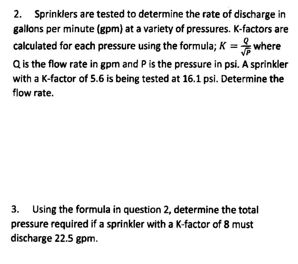 Solved 2. Sprinklers are tested to determine the rate of | Chegg.com