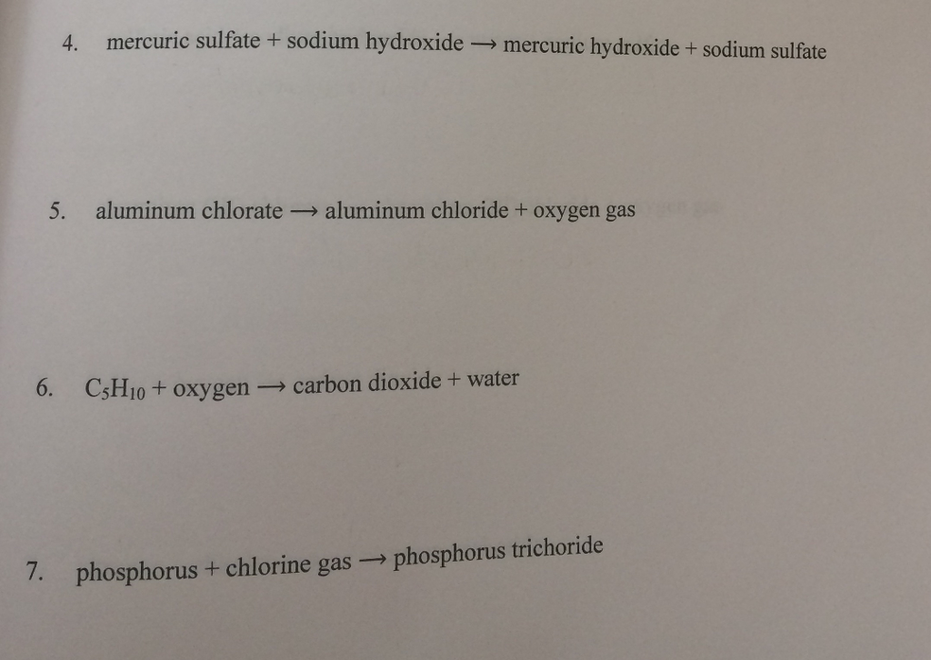 Solved 4. mercuric sulfate+sodium hydroxide - mercuric | Chegg.com