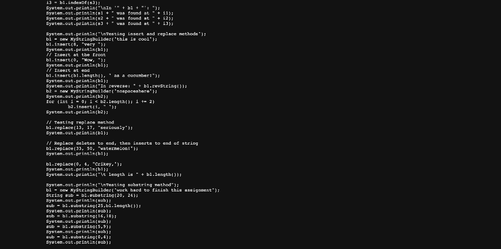 Solved MyStringBuilder.java Starting code // For more | Chegg.com
