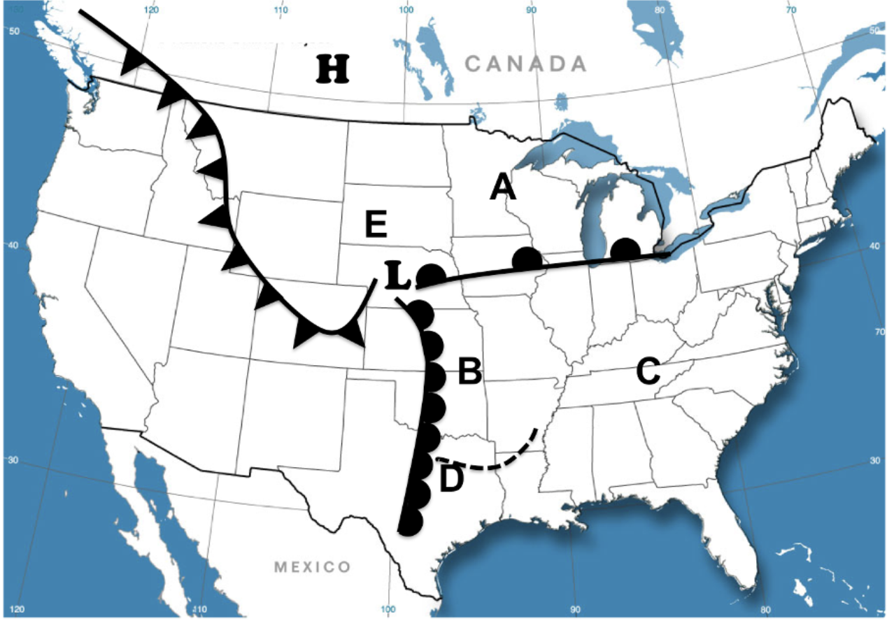 Solved 1. ﻿In the graph, which location would be most likely | Chegg.com