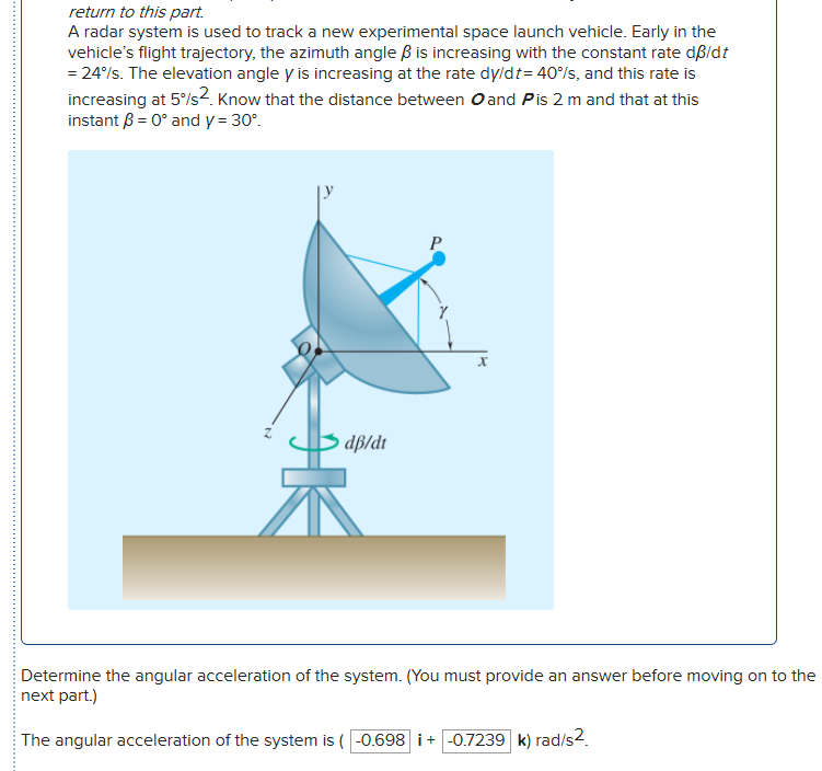 Solved return to this part. A radar system is used to track | Chegg.com