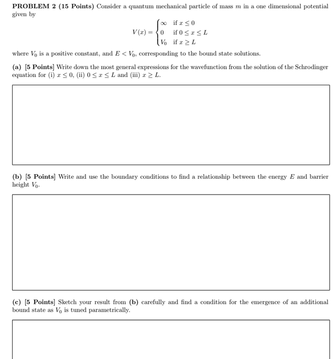 Solved PROBLEM 2 (15 ﻿Points) ﻿Consider a quantum mechanical | Chegg.com