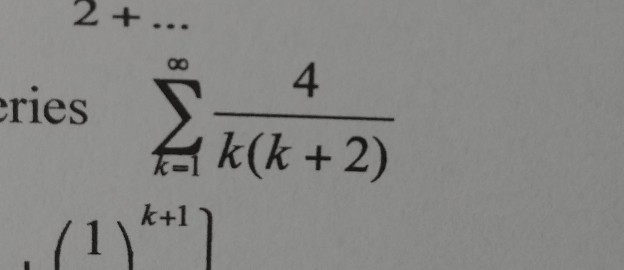 Solved 4 ries k(k + 2) k+1 | Chegg.com