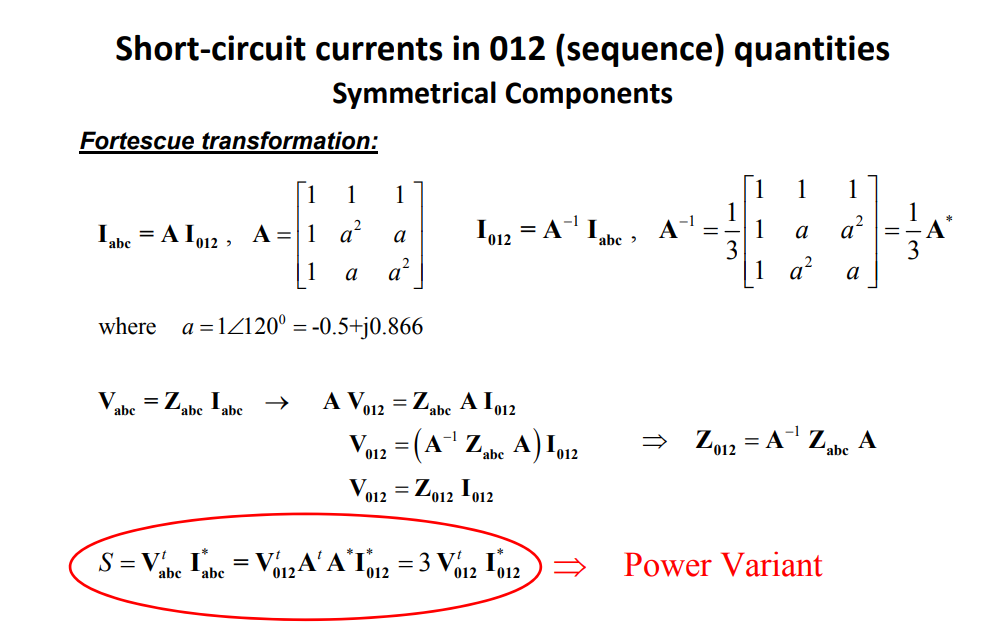Solved Short-circuit currents in 012 (sequence) quantities | Chegg.com