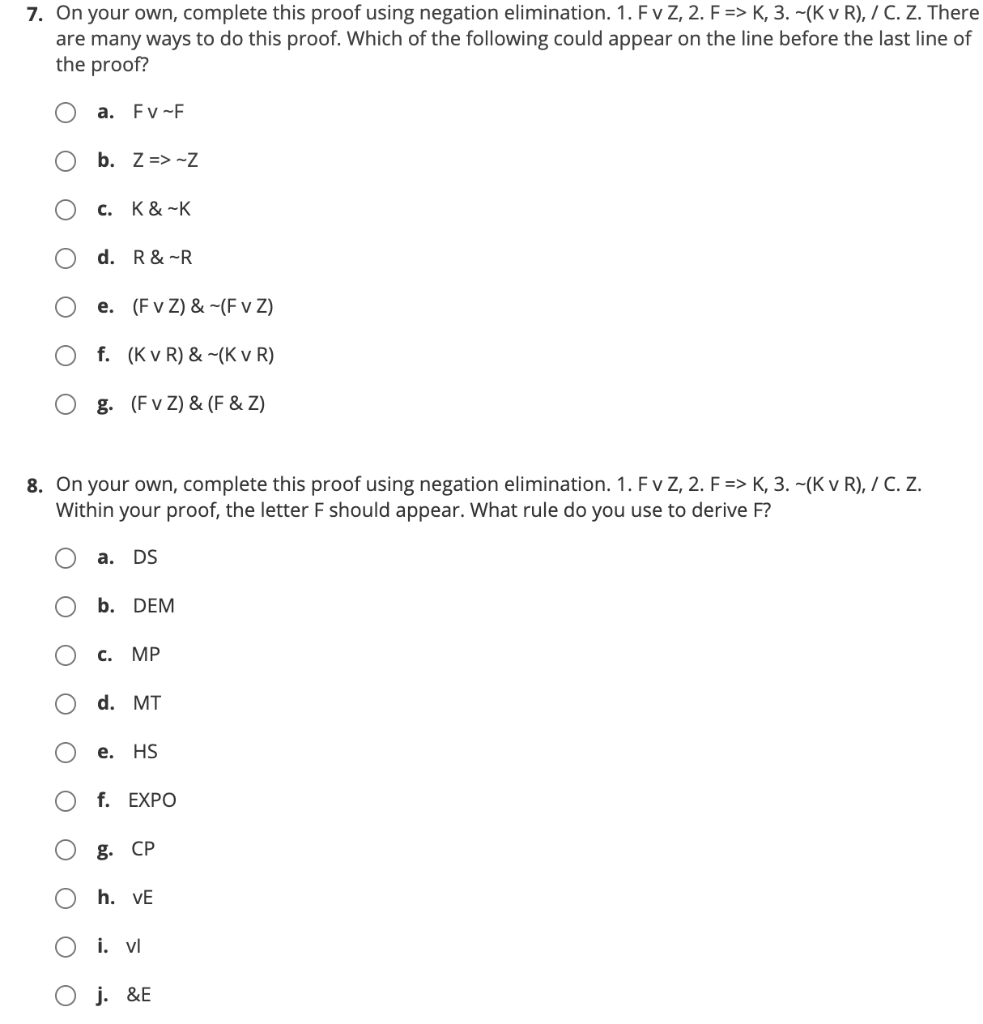 Solved 7. On your own, complete this proof using negation | Chegg.com