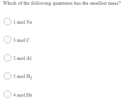 Solved Which of the following quantities has the smallest | Chegg.com