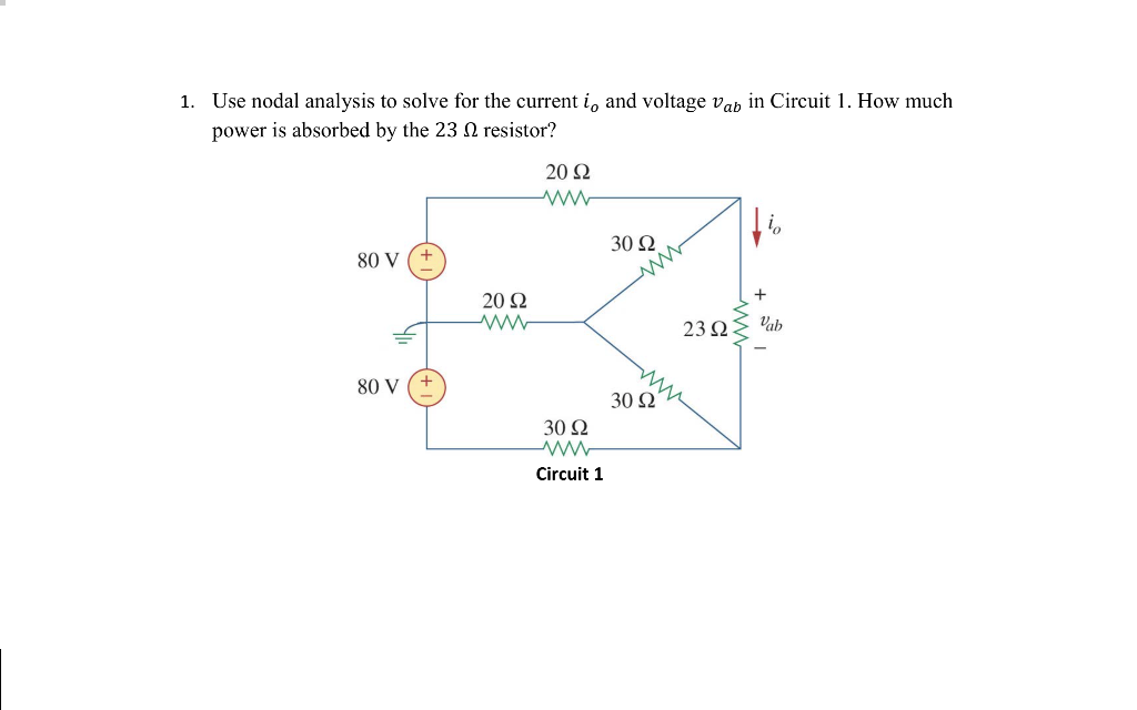 Solved Use nodal analysis to solve for the current io and | Chegg.com