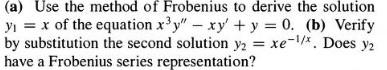Solved (a) Use the method of Frobenius to derive the | Chegg.com