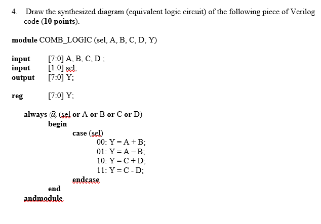 Solved 4 Draw The Synthesized Diagram Equivalent Logic