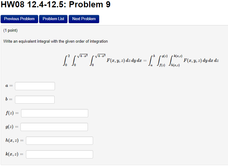 Solved HW08 12.4-12.5: Problem 8 Previous Problem Problem | Chegg.com