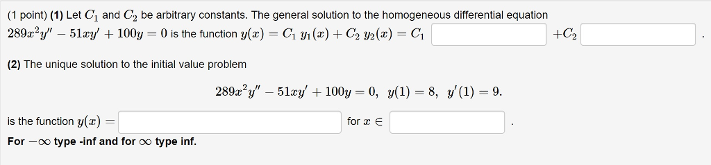 Solved (1) Let C1C1 and C2C2 be arbitrary constants. The | Chegg.com