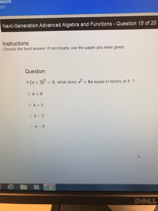 Solved egeBoard PLACER Next-Generation Advanced Algebra and | Chegg.com