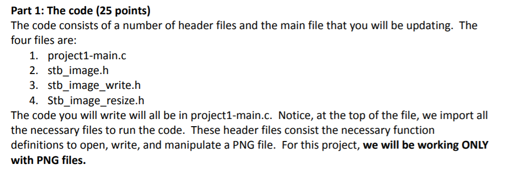 Part 1: The code (25 points) The code consists of a | Chegg.com