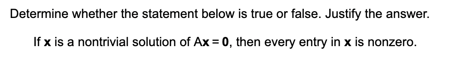 Solved Determine whether the statement below is true or | Chegg.com