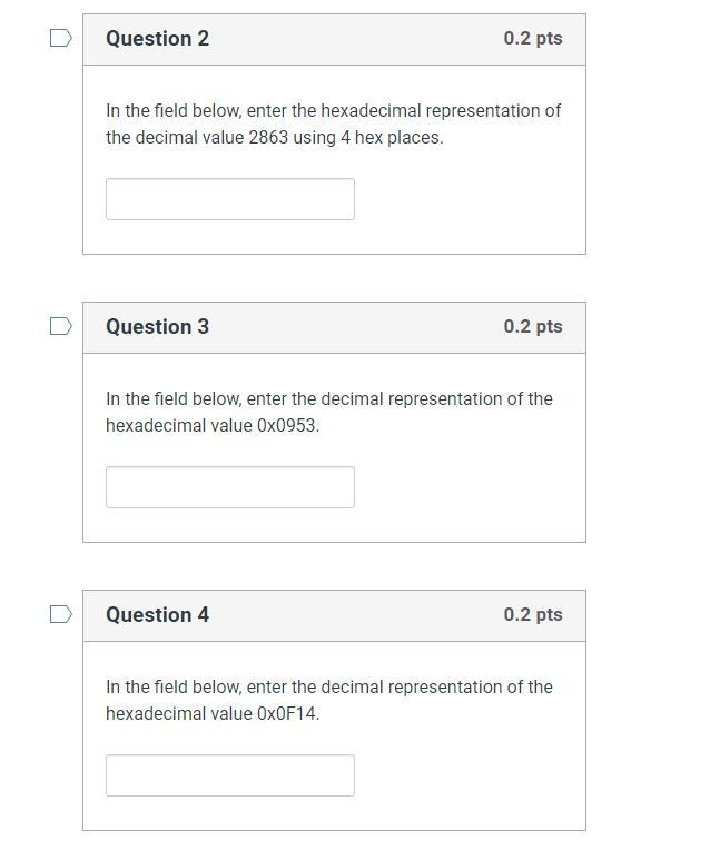 Solved In the field below, enter the hexadecimal | Chegg.com