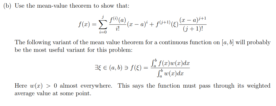 Solved (b) Use the mean-value theorem to show that: | Chegg.com