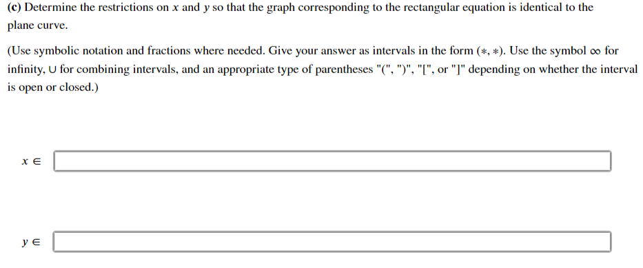 Solved Consider the given parametric equations | Chegg.com