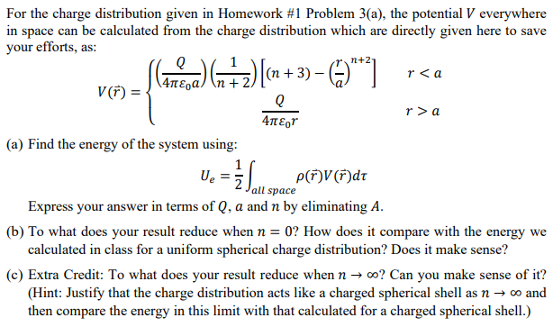 Solved For the charge distribution given in Homework \#1 | Chegg.com