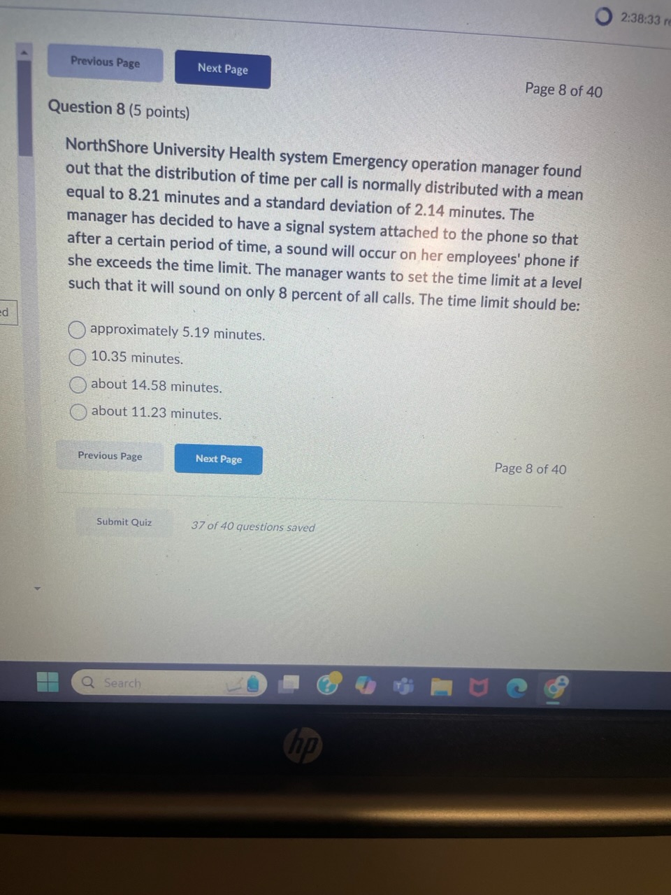 Solved Question 8 (5 ﻿points)NorthShore University Health | Chegg.com
