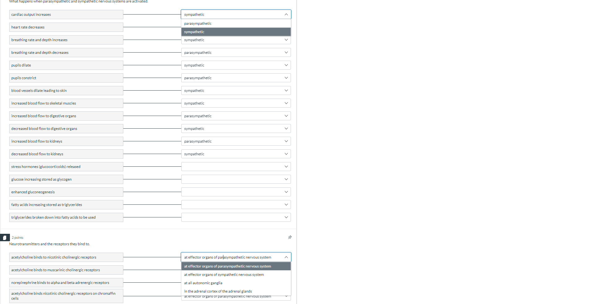 Solved Answer each of the following question by matching | Chegg.com