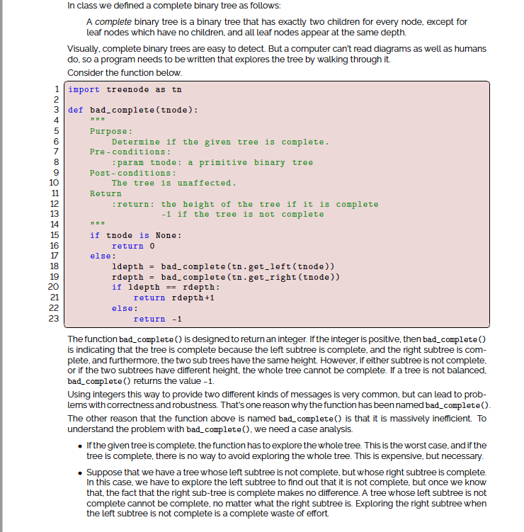 Solved In class we defined a complete binary tree as | Chegg.com