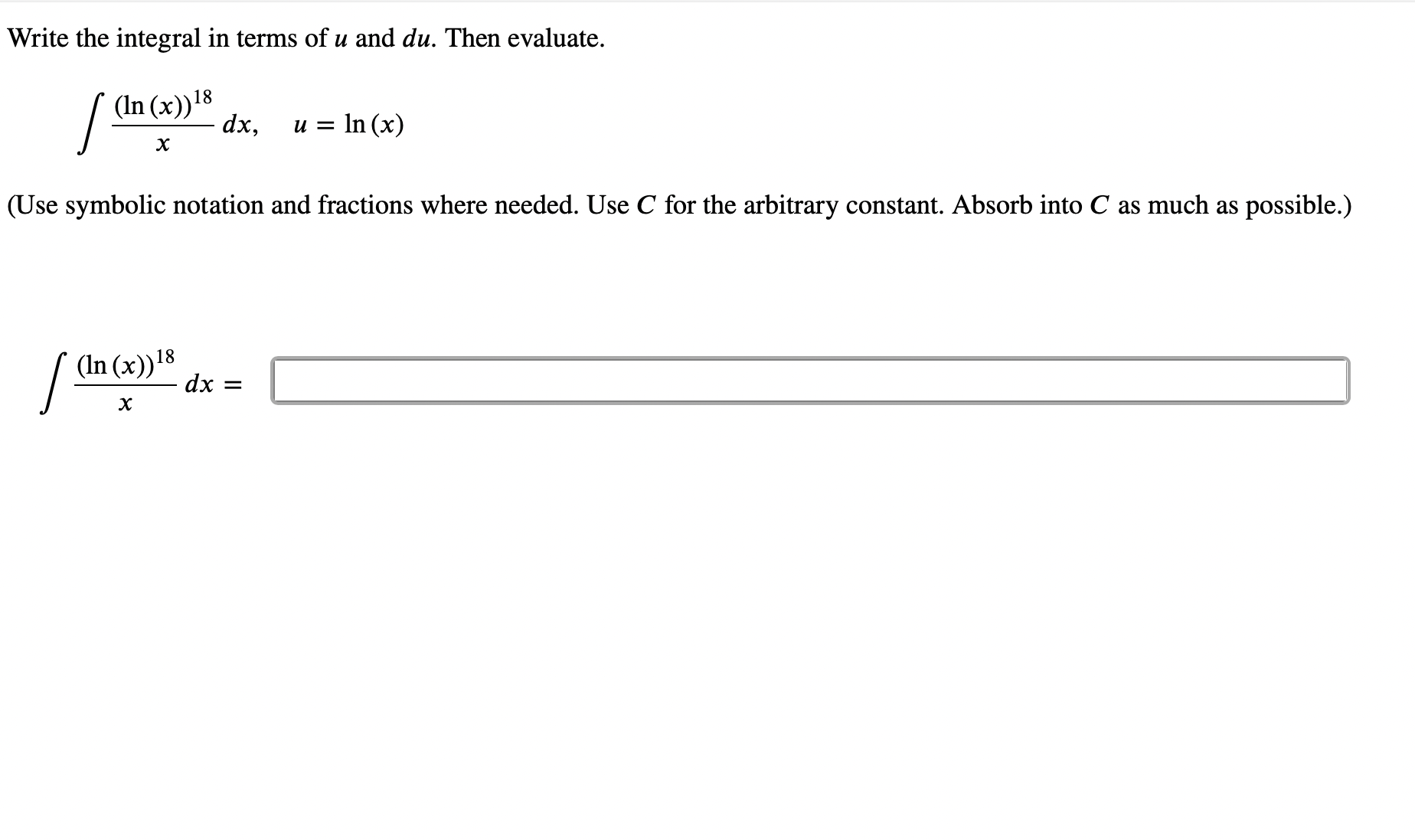 Solved Write the integral in terms of u ﻿and du. ﻿Then | Chegg.com