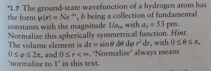 Solved 53 Pm 1 7 The Ground State Wavefunction Of A