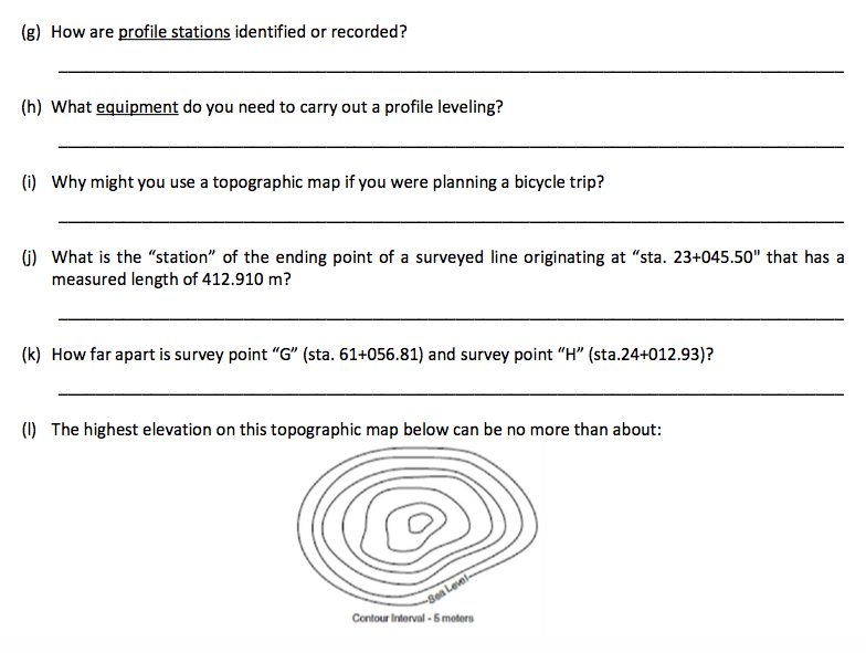 Solved (g) How are profile stations identified or recorded? | Chegg.com