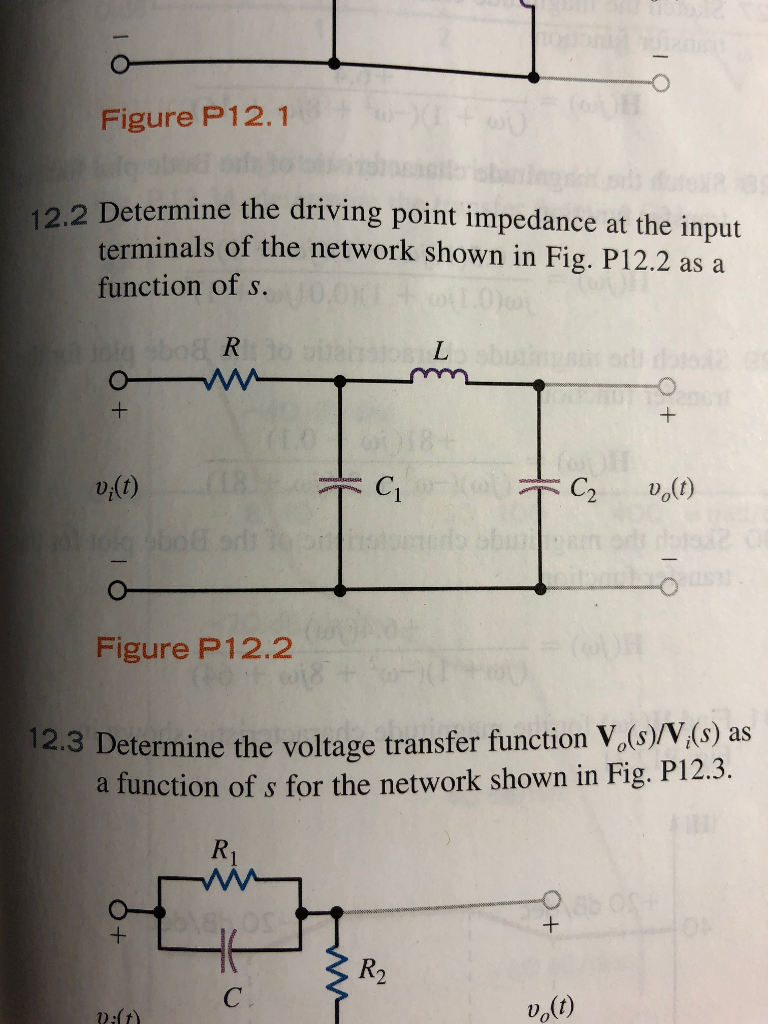 Solved Figure P12.1 Determine the driving point impedance at | Chegg.com