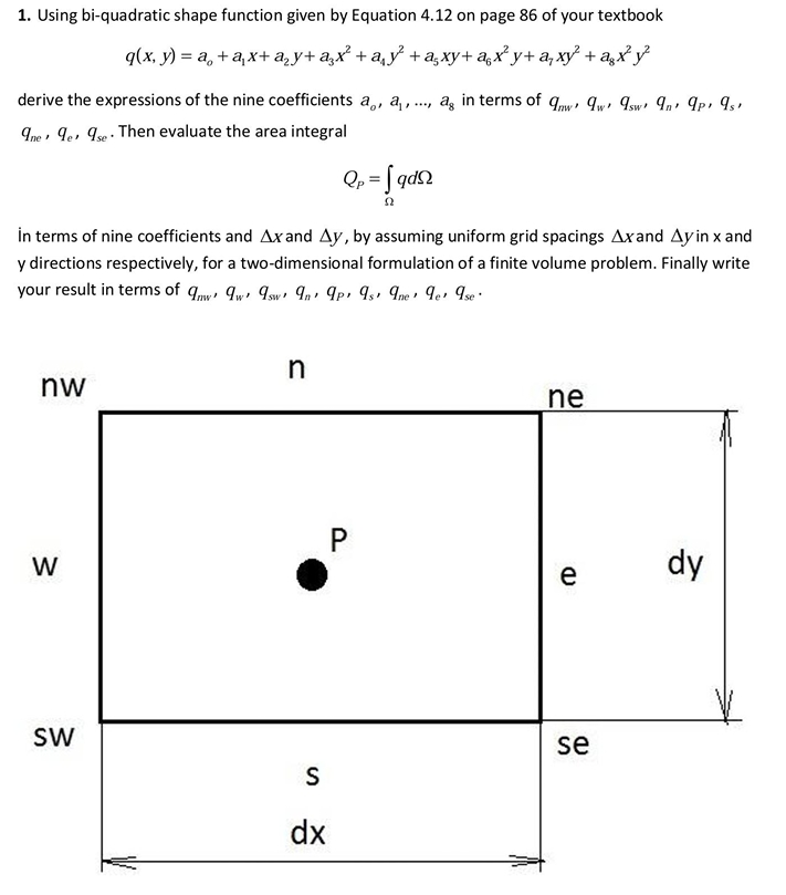 Solved Using bi-quadratic shape function given by ﻿Equation | Chegg.com