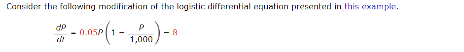 Solved Consider the following modification of the logistic | Chegg.com