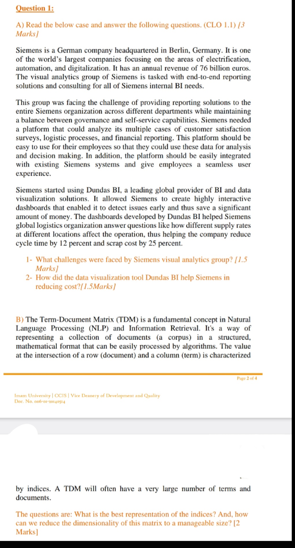 Solved Question 1:A) ﻿Read the below case and answer the | Chegg.com