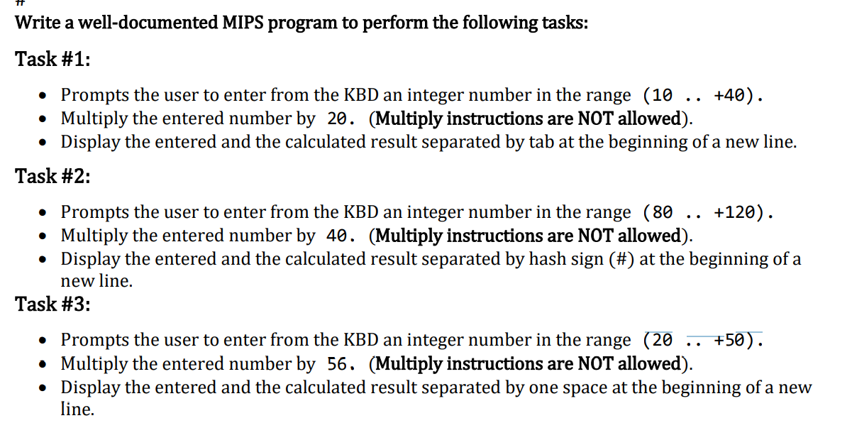 only use mars simulator for the mips ( NO OTHER | Chegg.com