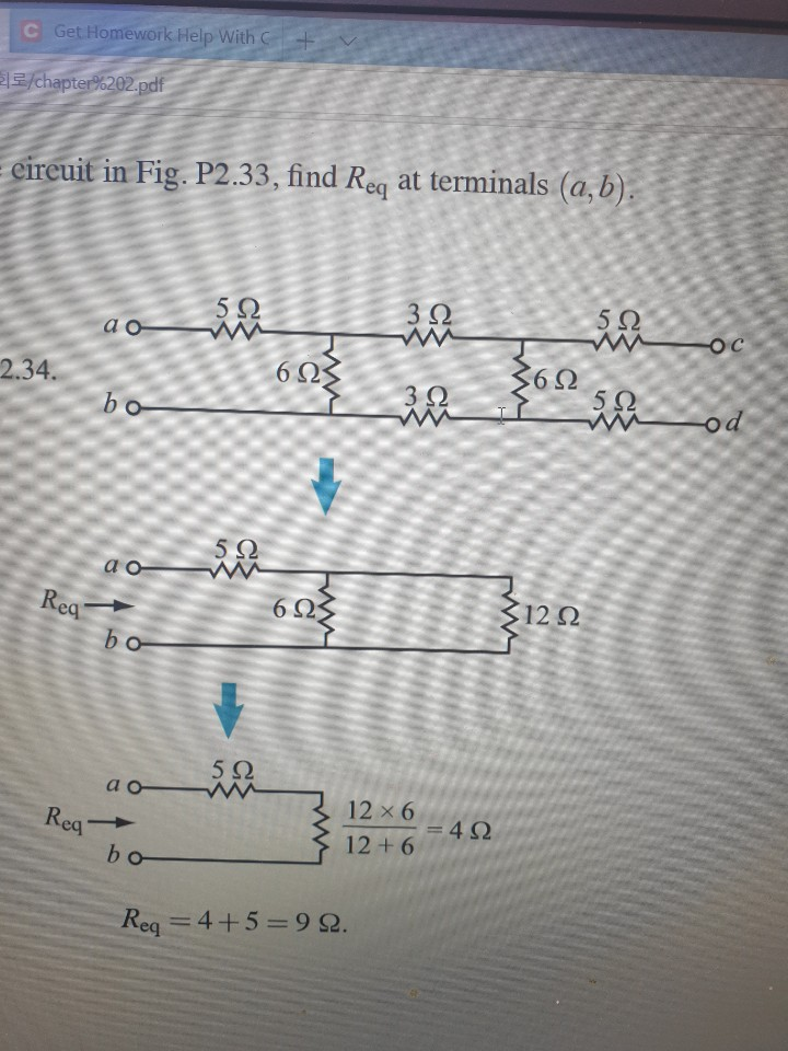 Solved Equivalent circuit Req (a, b) problem. When I solve | Chegg.com