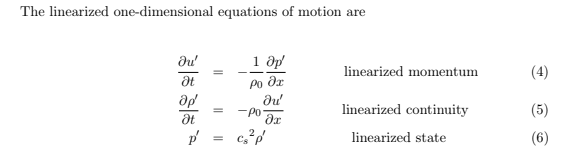 Solved The linearized one-dimensional equations of motion | Chegg.com