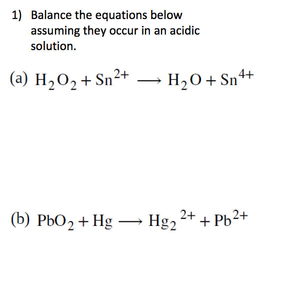 Solved 1) Balance the equations below assuming they occur in | Chegg.com