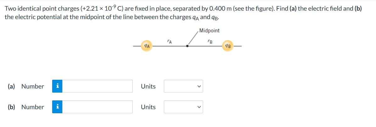 Solved Two identical point charges (+2.21 x 10°C) are fixed | Chegg.com