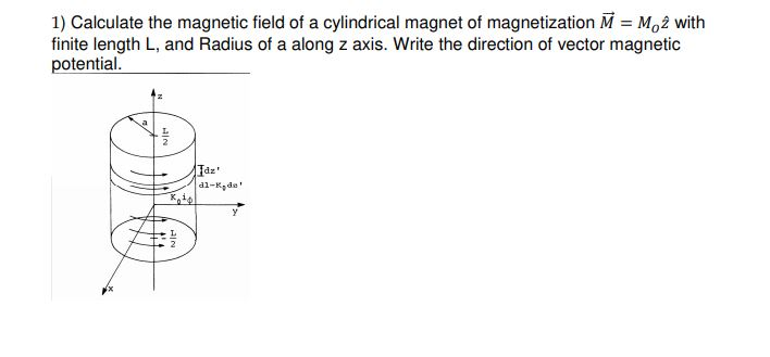 Solved 1) Calculate the magnetic field of a cylindrical | Chegg.com